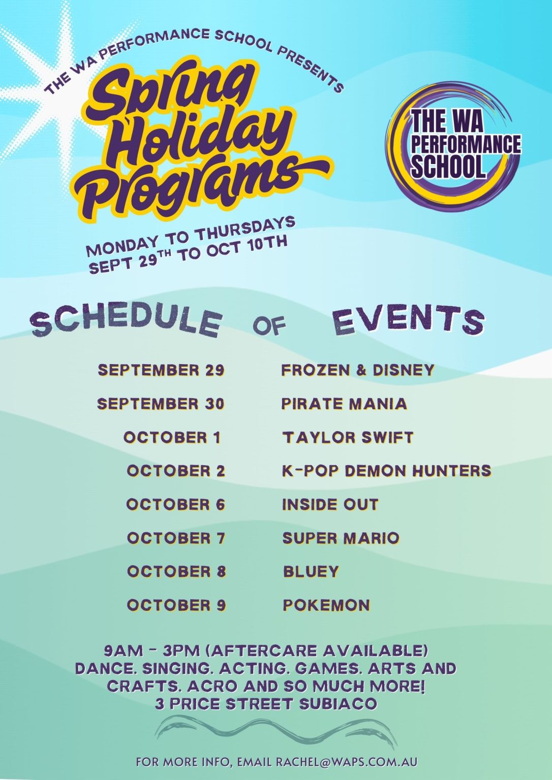 WAPS Spring Holiday Programs are Here! - The WA Performance School